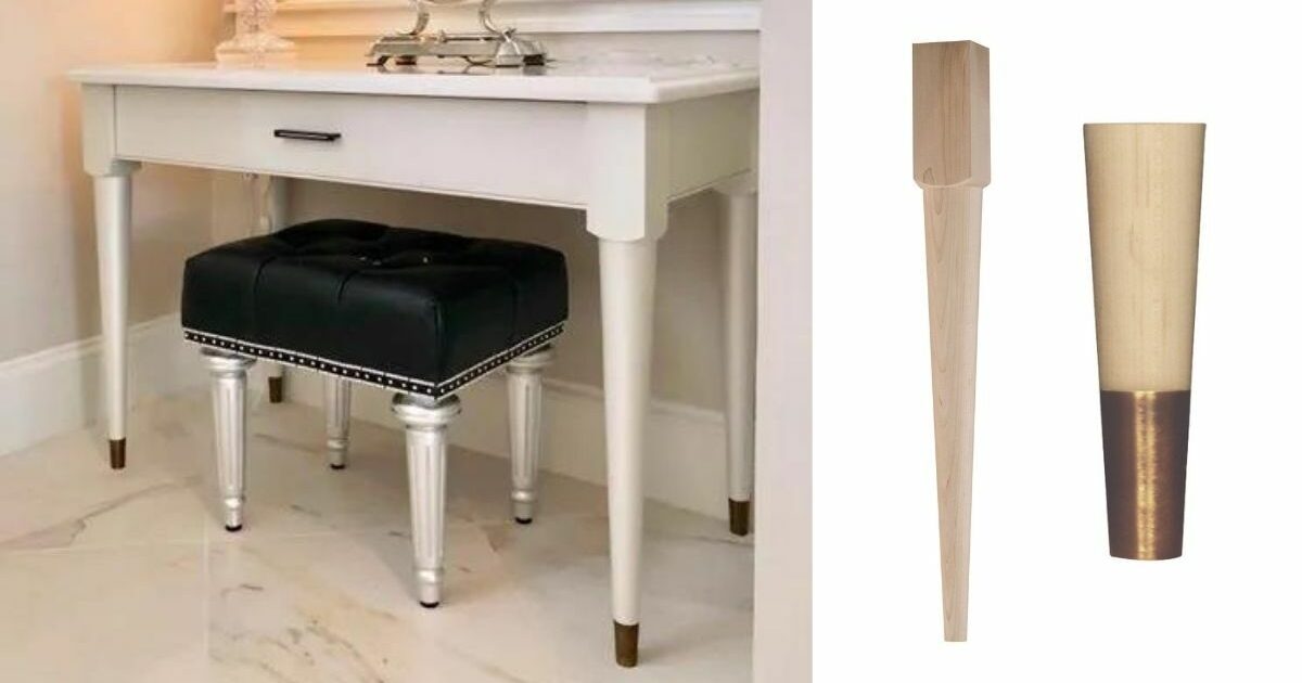 Osborne Wood | Contemporary Dining Leg Adds Elegance to Custom Vanity