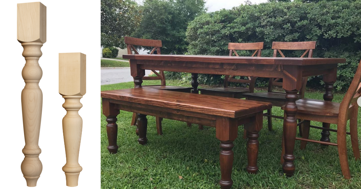 Osborne Wood | Beautiful Pairing of Dining and Bench Legs