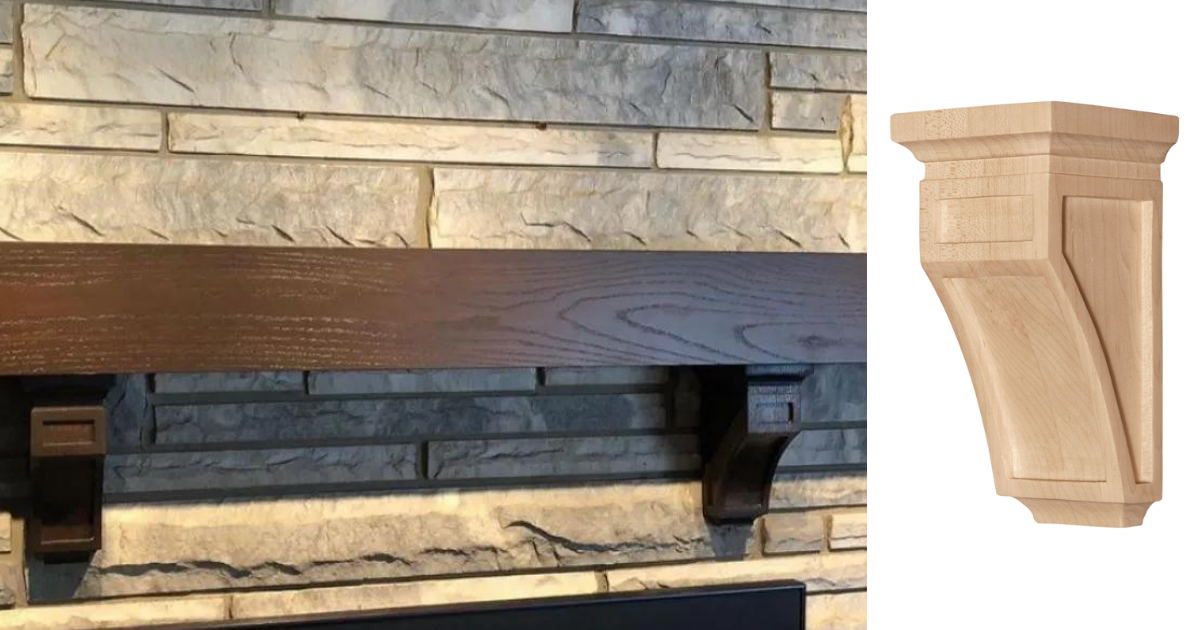 Osborne Wood | Mission Corbels are Classic Accent to Solid Oak Mantel
