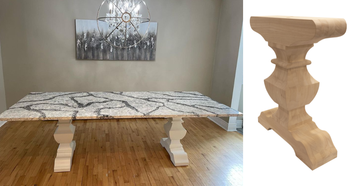 Osborne Wood | Baron Trestle Table Base Complements Eye-Catching…