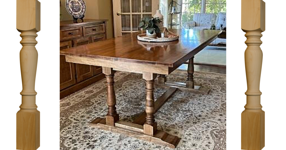 Osborne Wood | Trestle Table Uses Four Islander Dining Legs