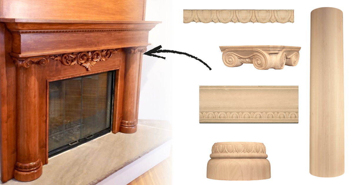 Osborne Wood | Fireplace Mantel Features Five Osborne Products