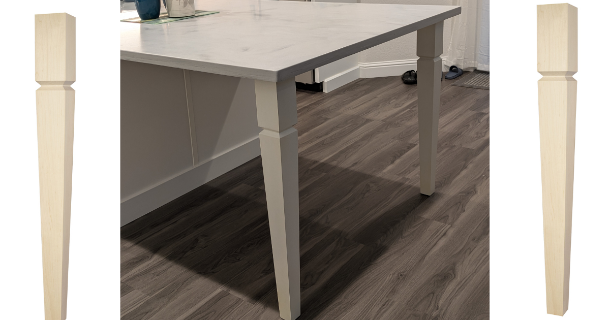 Osborne Wood | Island Legs Attach Directly To A Stone Countertop