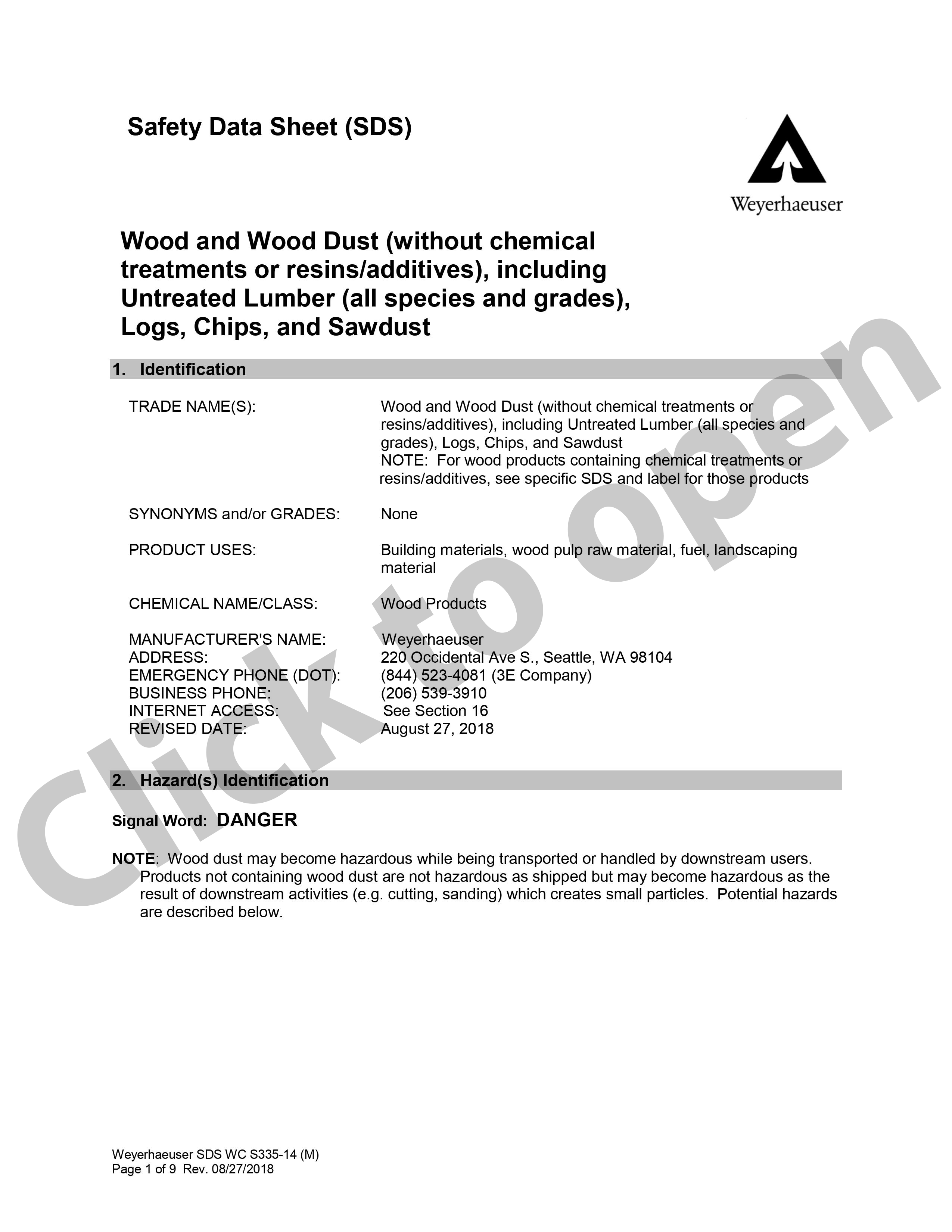 Osborne Wood | Safety Data Sheet