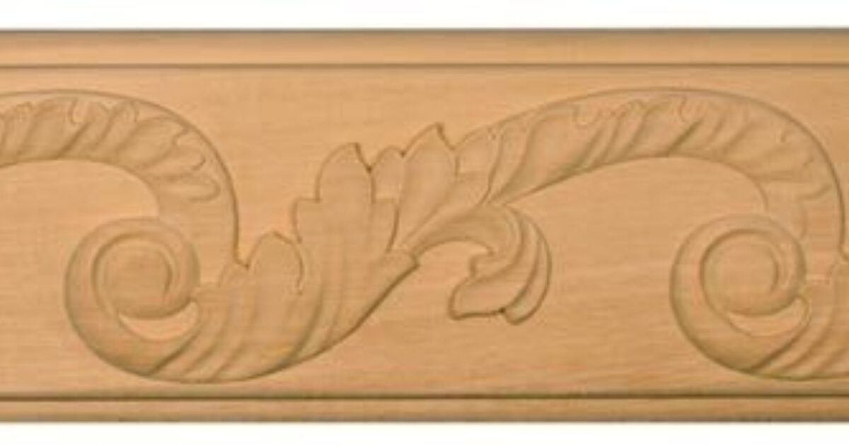 Osborne Wood | Carved Chair Rail Moulding (4" x 3/4") | Osborne Wood