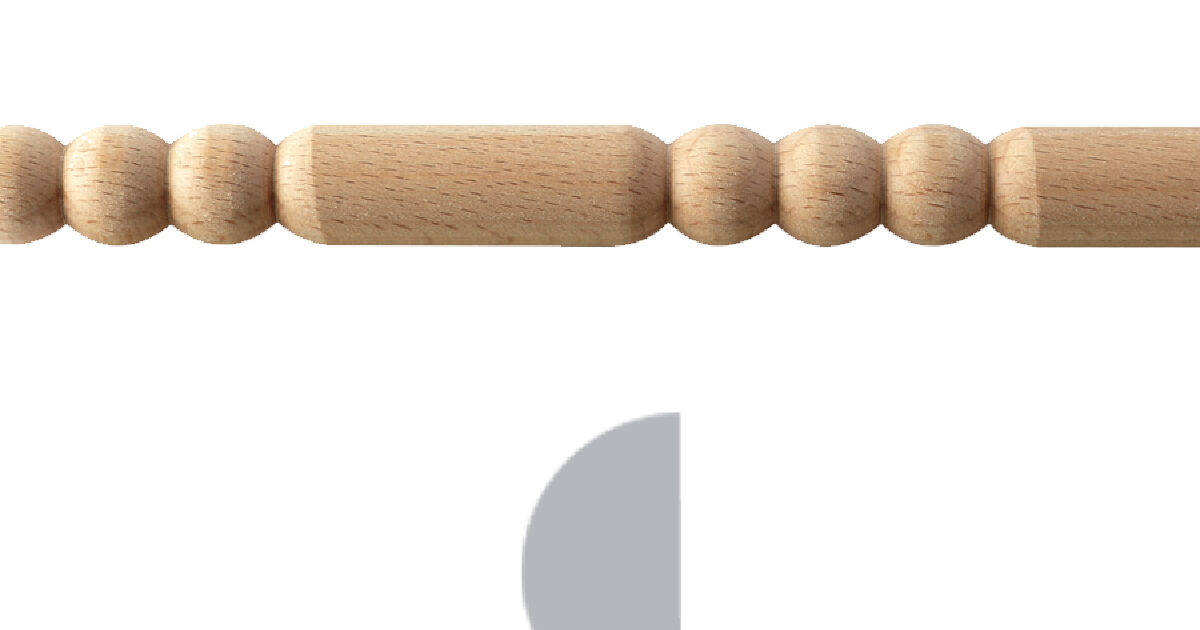 Osborne Wood | 1/4" Barrel & Bead Half Round Moulding - 3' Long