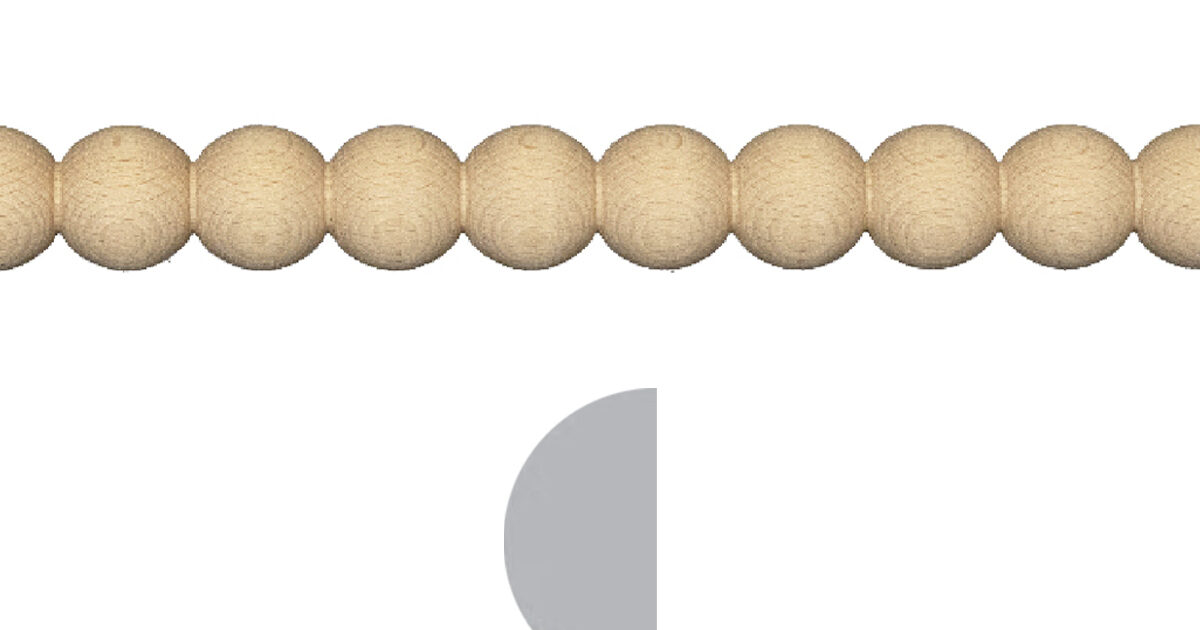 Osborne Wood | 1 3/32" x 9/16" Half Round Beaded Moulding