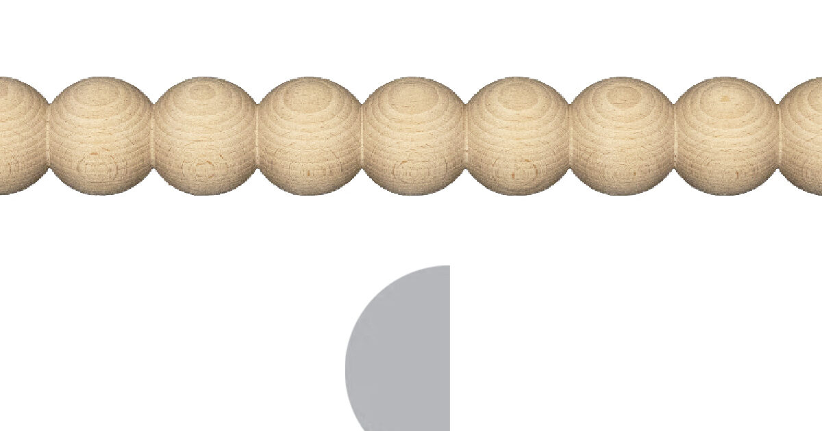 Osborne Wood | 1 9/16" x 3/4" Half Round Beaded Moulding