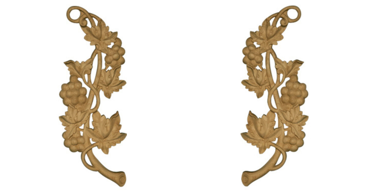 Osborne Wood | Small Grape Onlay, Left and Right Pair